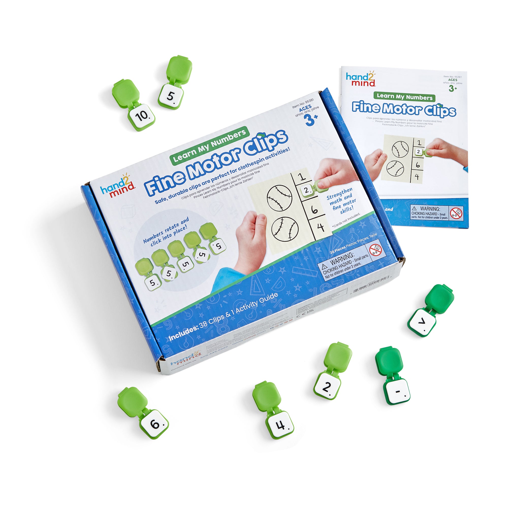 Learning Resources Learn My Numbers Fine Motor Clips, 38-Piece Set for ...