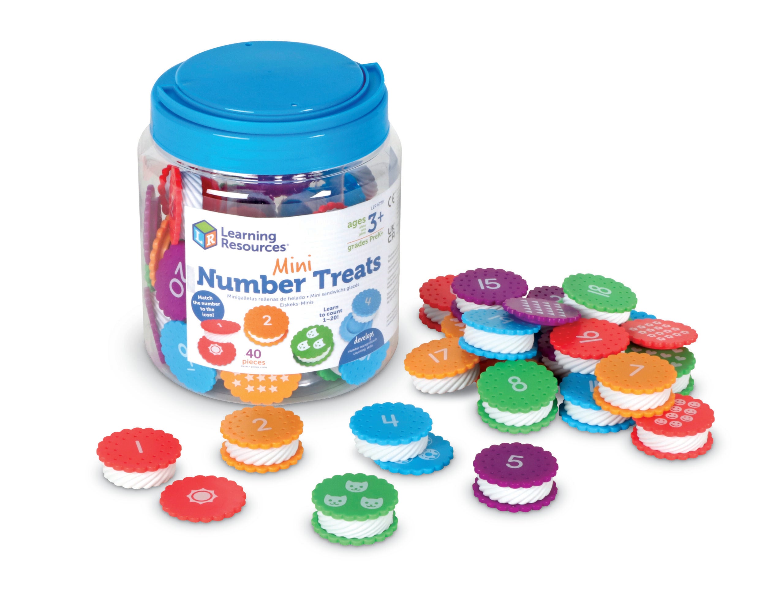 Learning Resources Mini Number Treats, 40-Piece Preschool Counting Toy ...