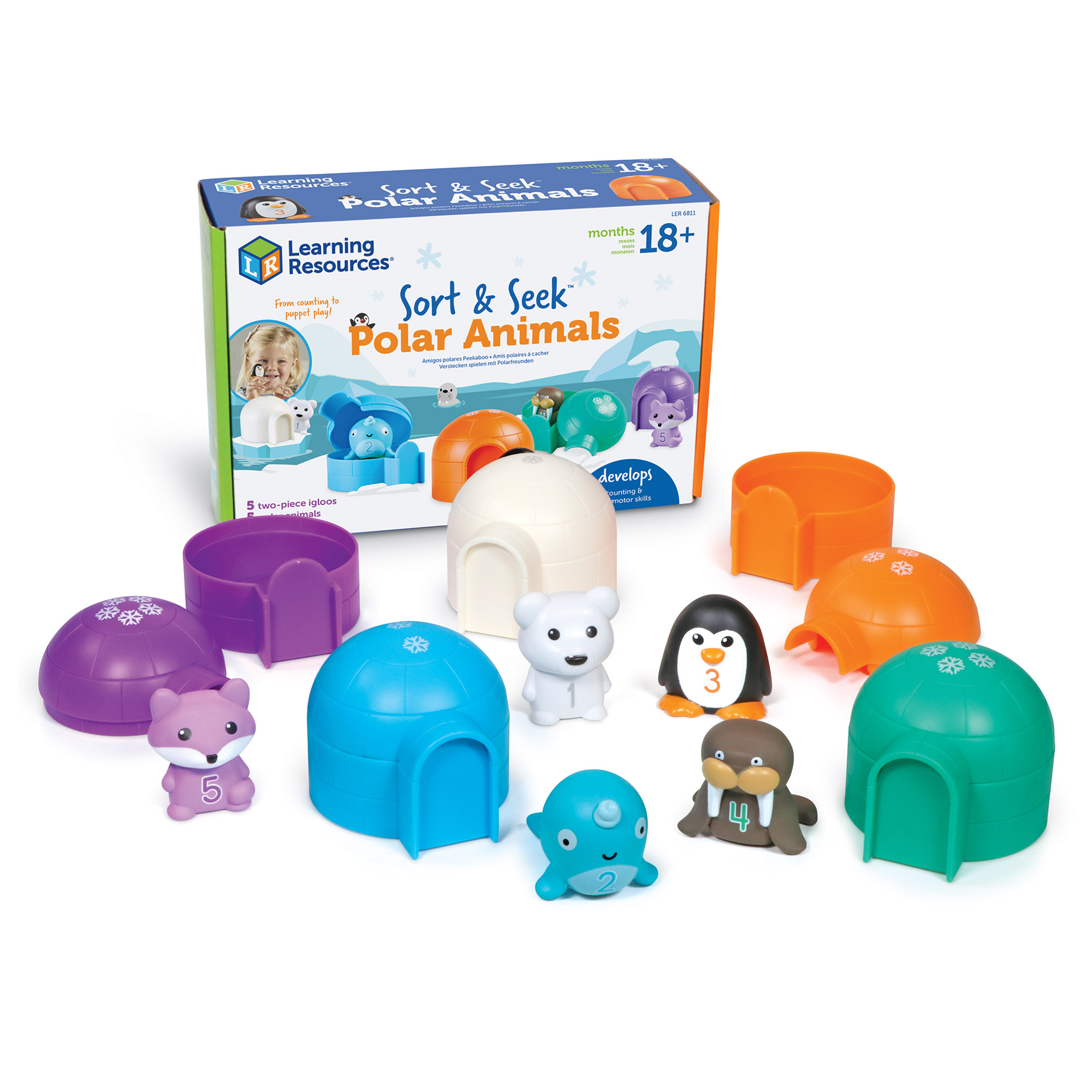 Learning Resources Sort and Seek Polar Animals, Educational Toddler To ...