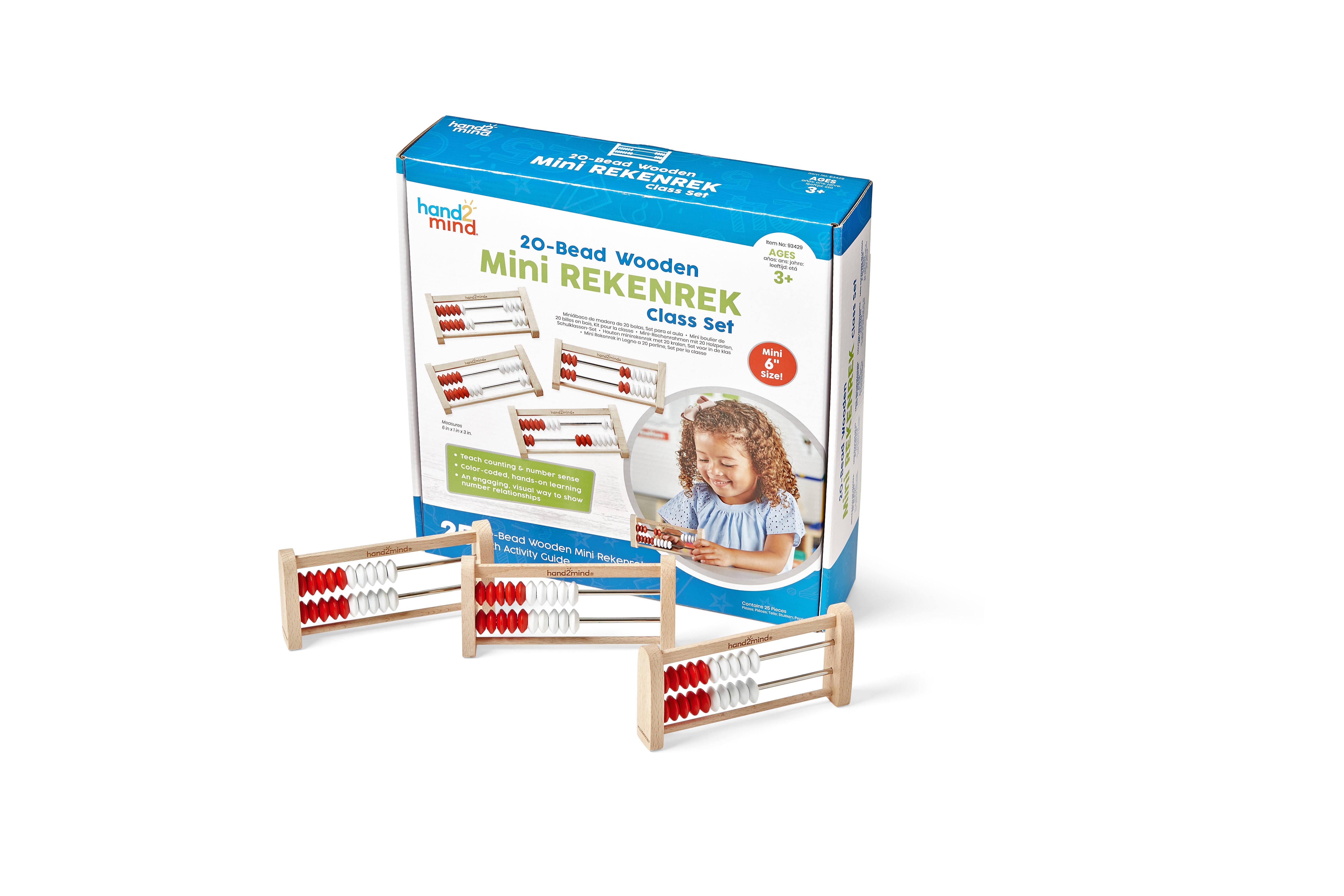 Learning Resources Mini 20-Bead Rekenrek, Set of 25, Hands-On Math Man ...