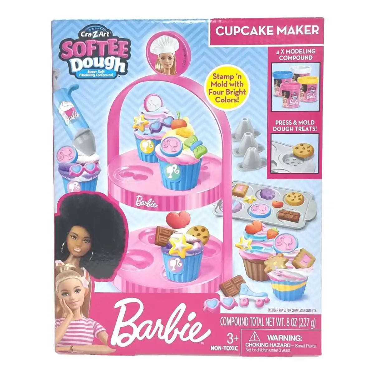 Barbie Softee Dough Cupcake Maker Kit for Kids Ages 3 and Up, DIY Play ...