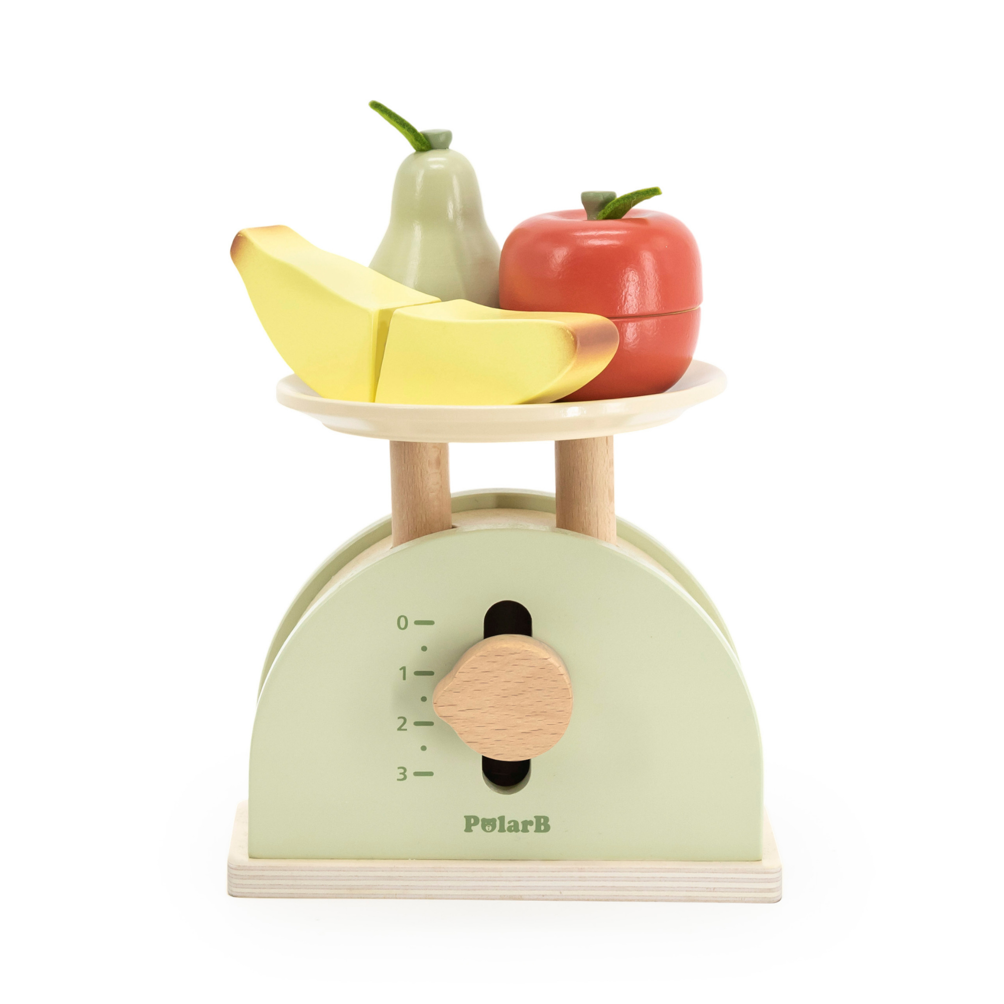 PolarB Wooden Kitchen Scales for Kids, Educational Pretend Play Toy fo ...