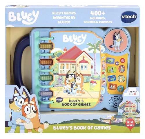 VTech Bluey’s Book of Games, Official Bluey Book, Interactive Children ...