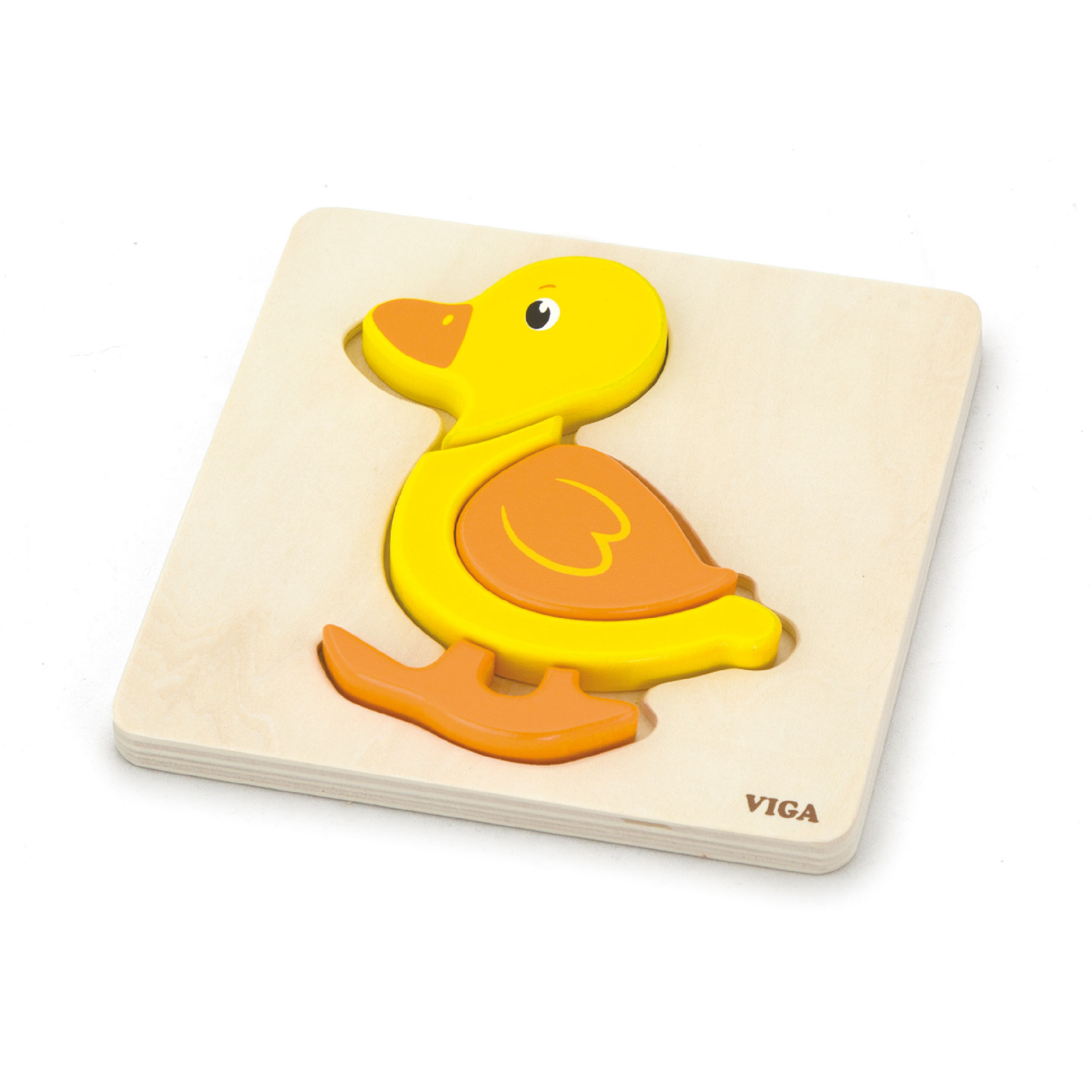 Viga Duck, 4 Piece Block Puzzle, Montessori Wooden Toy, Develops Senso ...