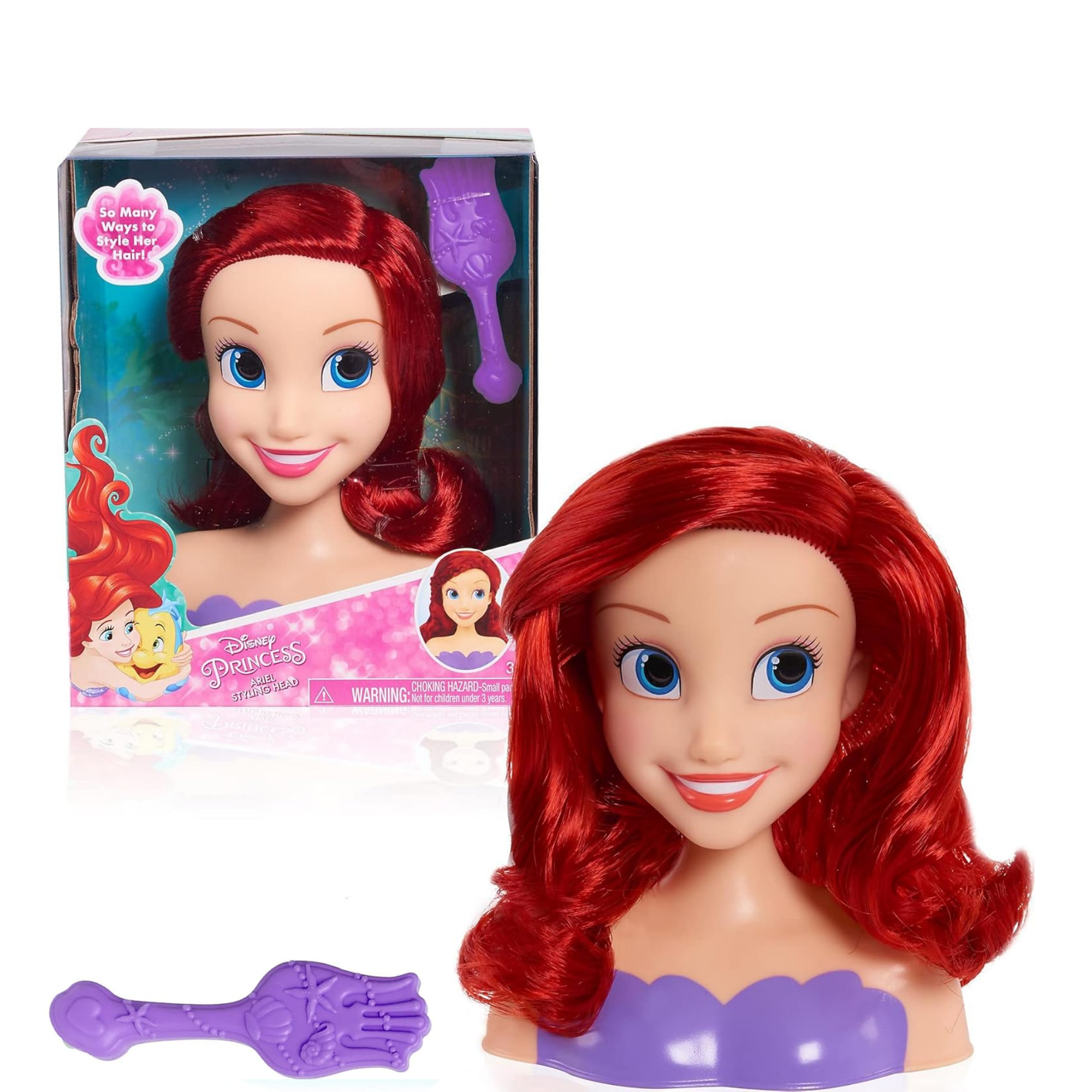 Disney Princess 2 Piece The Little Mermaid Styling Head Featuring Arie ...
