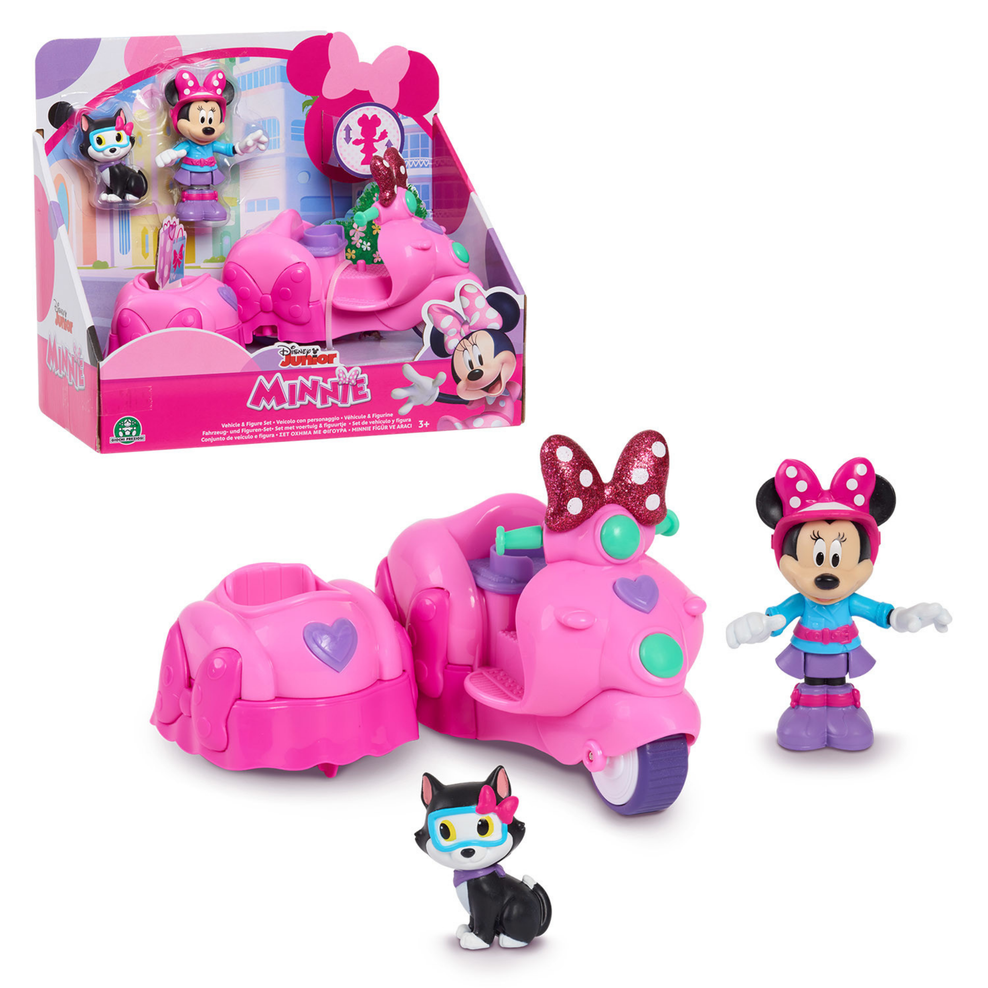 Disney Minnie Mouse and Figaro Vehicle and Figure Set, Scooter with Re ...
