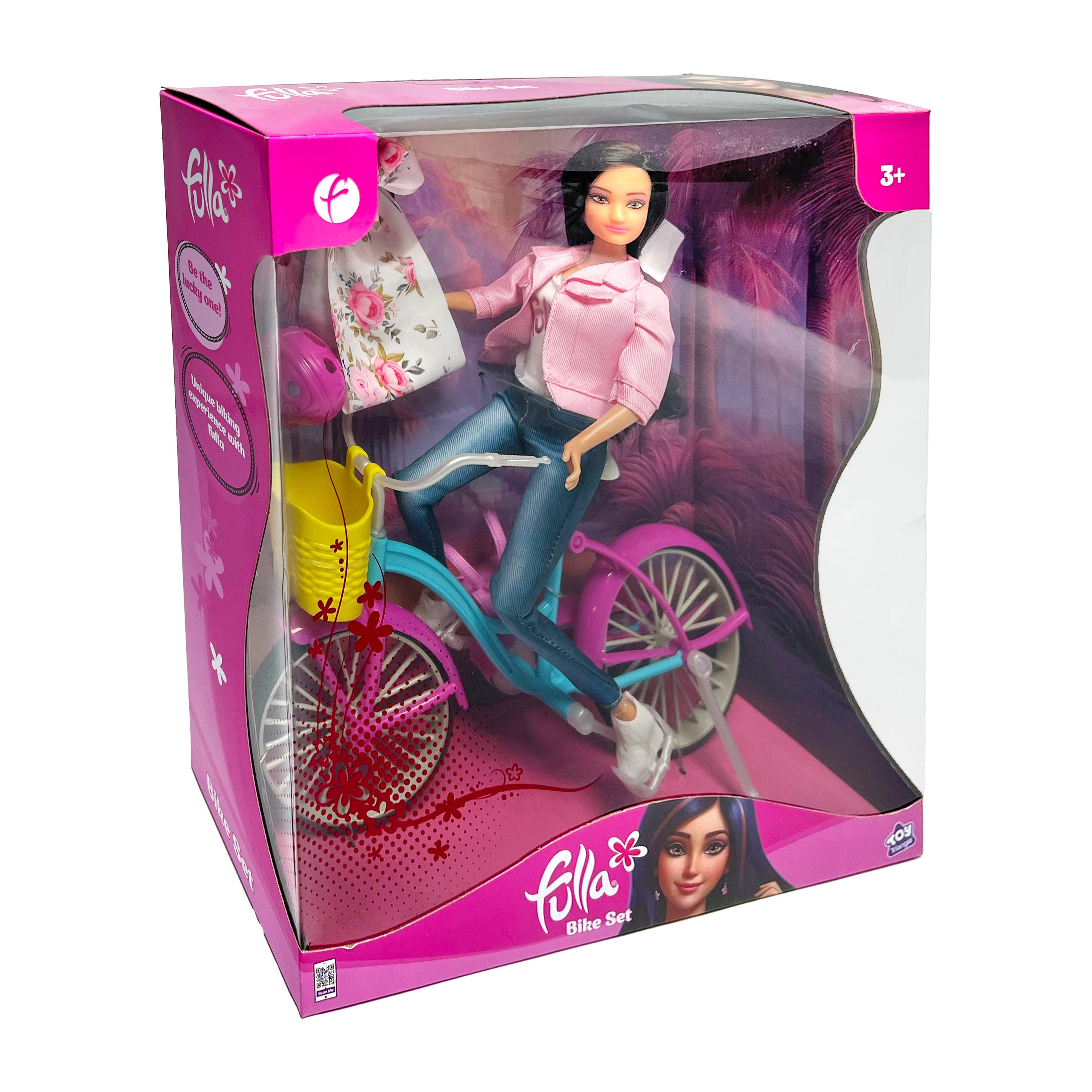 Fulla Doll with Bike and Helmet, Rolling Wheels, Fashion Outfit & Outd ...