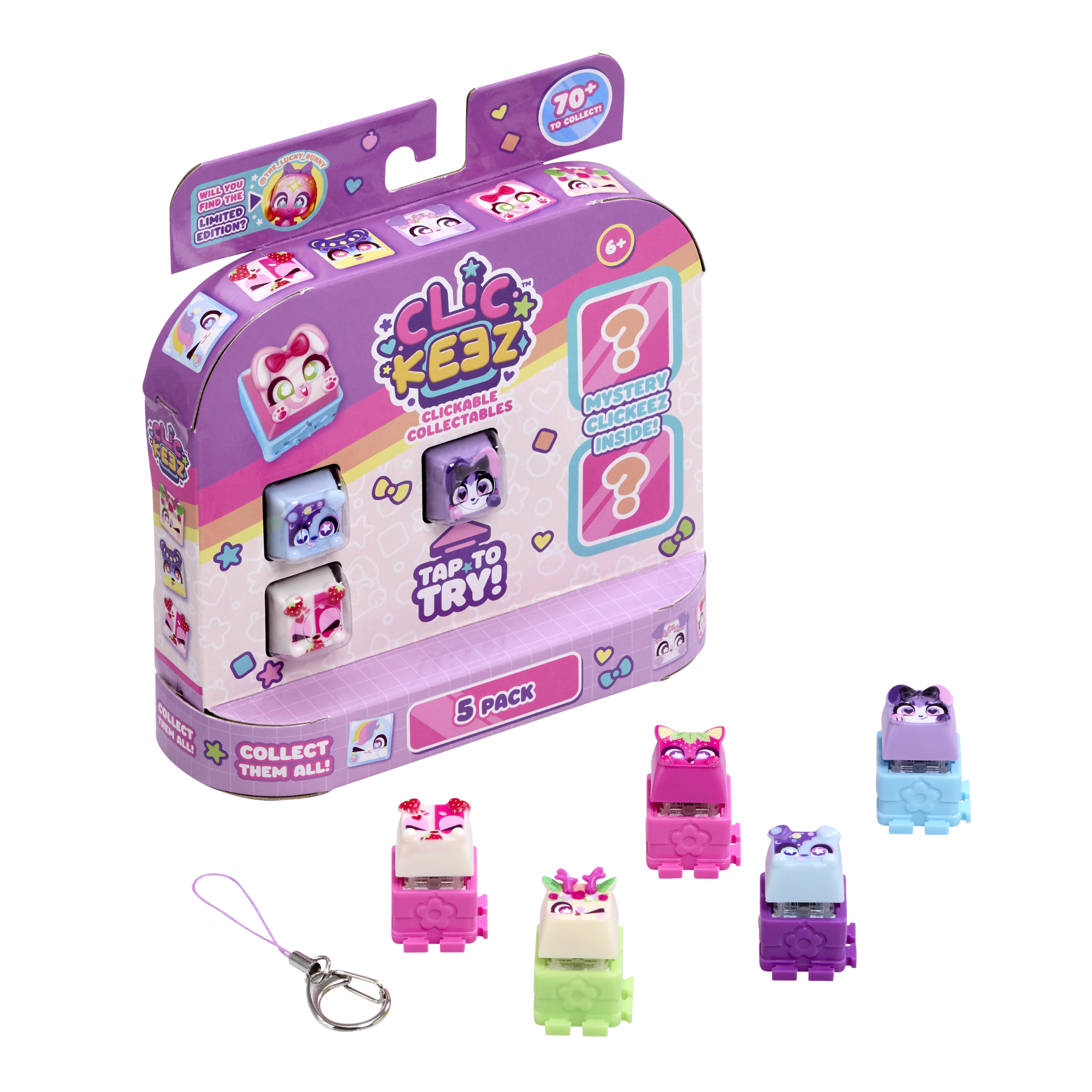 Clickeez Multipack, Cute Collectible Keyboard Key Caps, Fidget Toy for ...