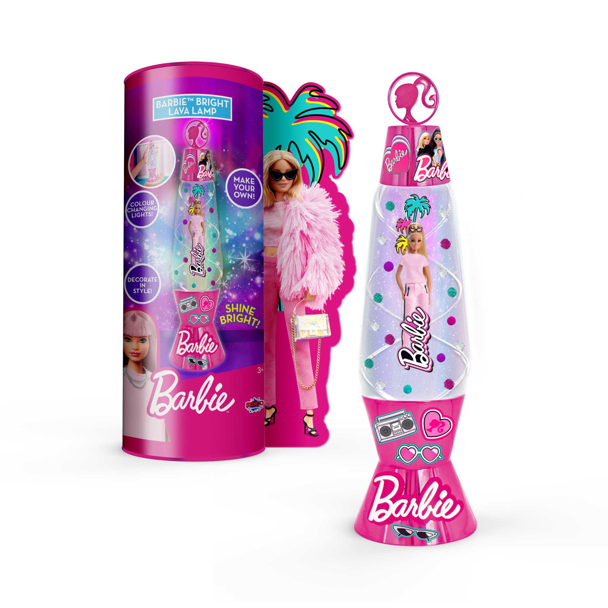 Sinco Creations Barbie Bright Light Up Lava Lamp, Create Your Own Barb ...