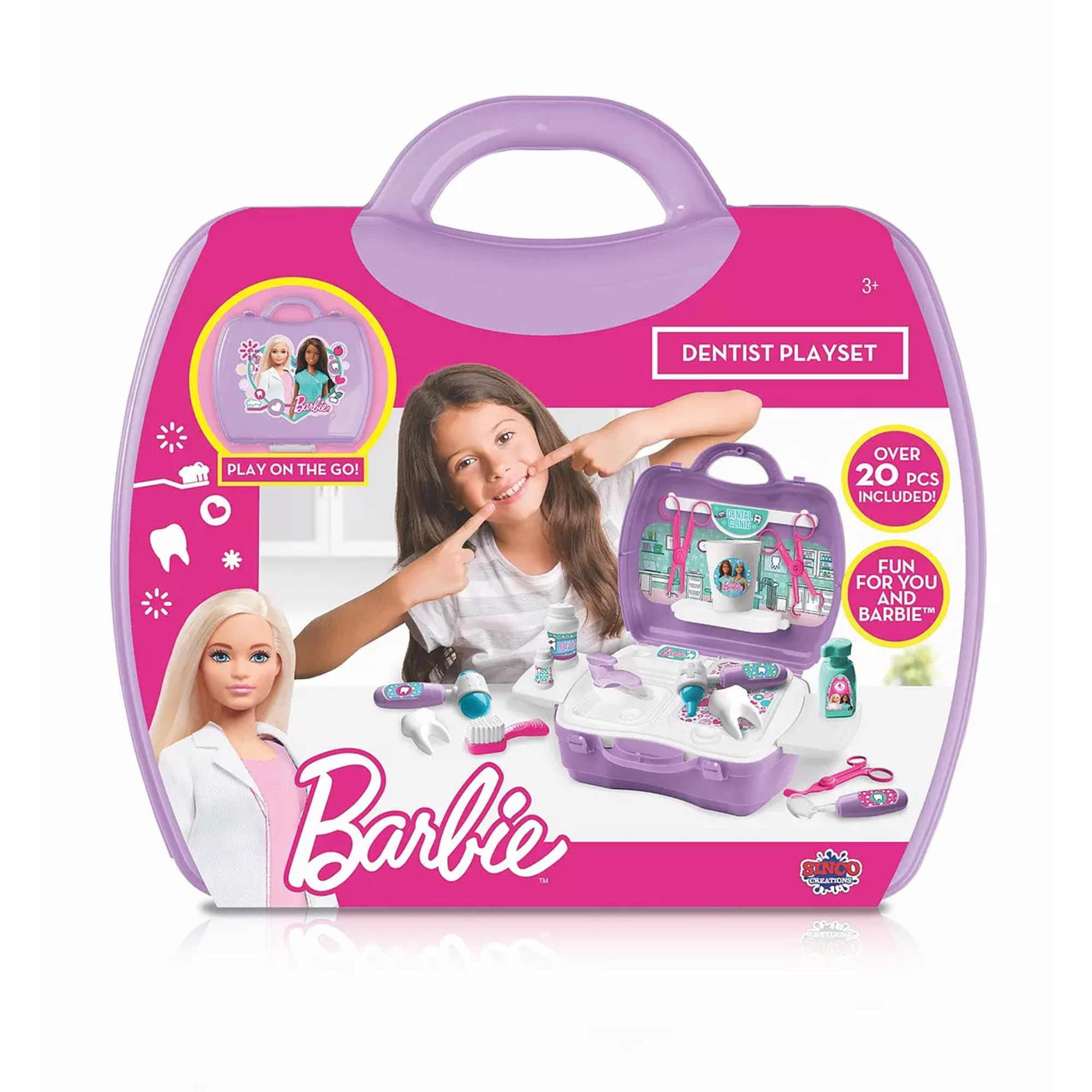 Sinco Creations Barbie Dentist Playset, 20 Piece Pretend Play Toy with ...