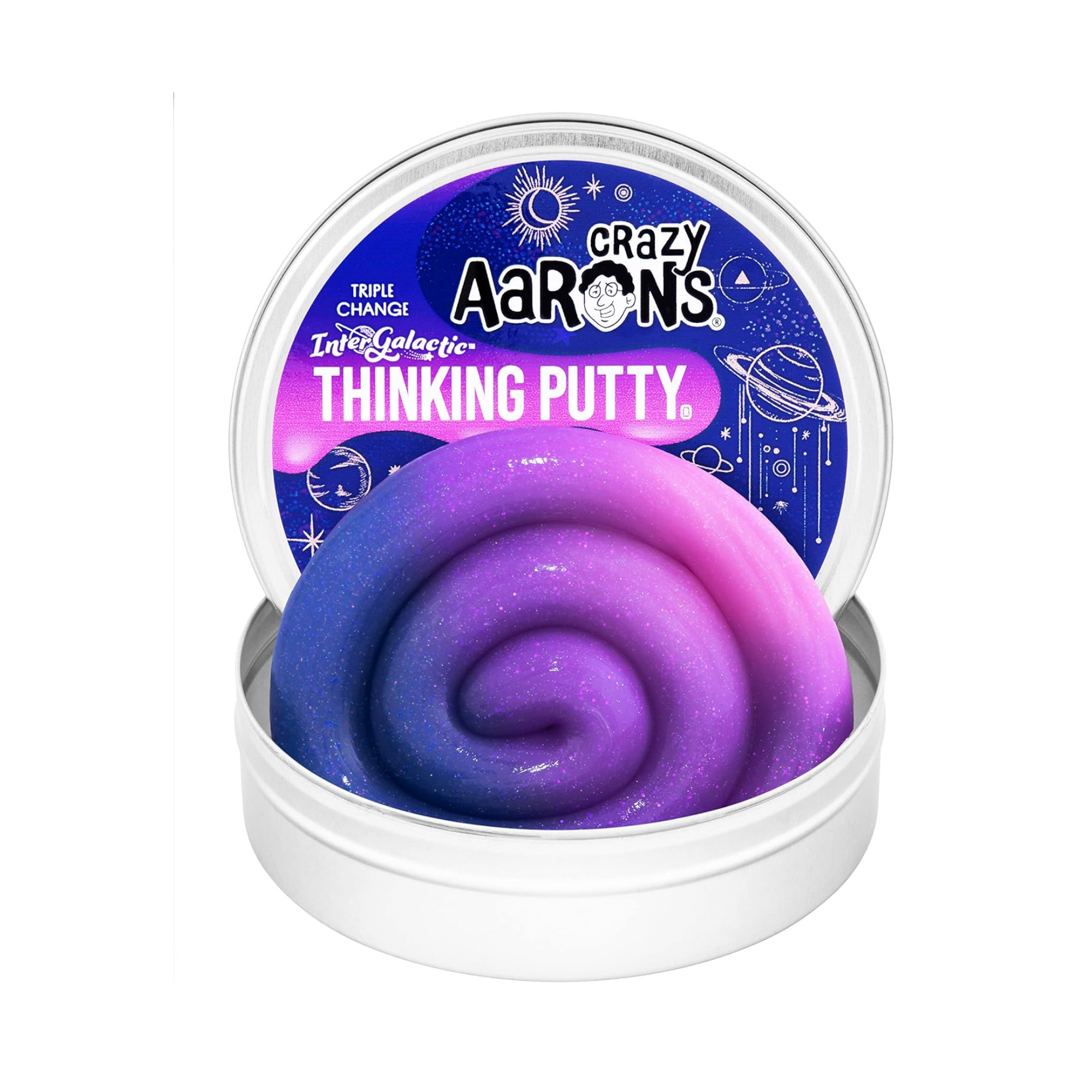 Crazy Aaron's Triple Change Intergalactic Thinking Putty, 4" Tin with ...