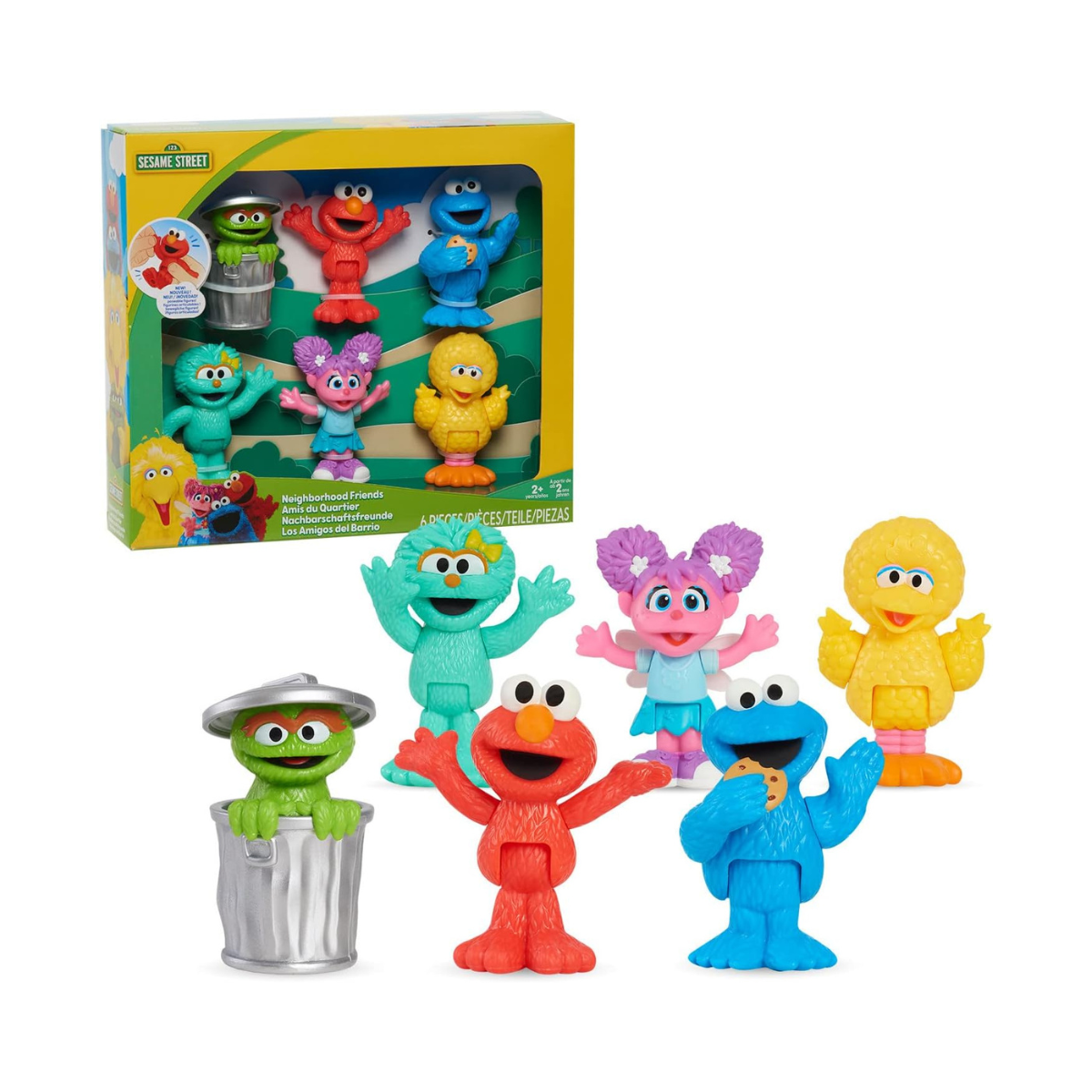 Just Play Sesame Street Neighborhood Friends, 6-Piece Poseable Figurin ...