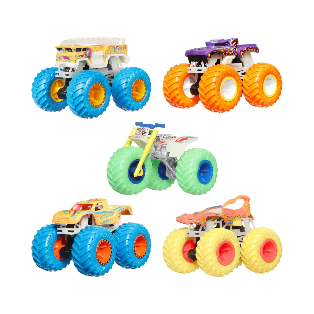 Hot Wheels Monster Trucks Glow-in-the-Dark Die-Cast Toy Truck 1:64 Sca ...