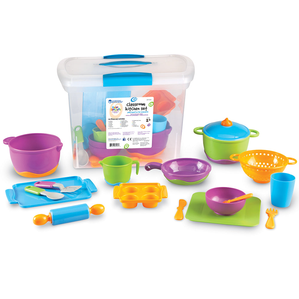 Learning Resources New Sprouts Classroom Kitchen Set, Colorful Pretend ...