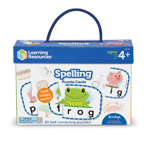 Learning Resources Spelling Puzzle Cards, 20 Self-Correcting Word Puzz ...