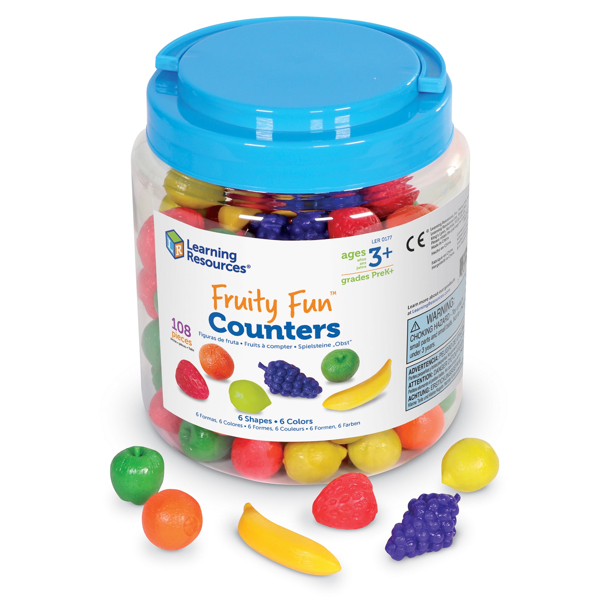 Learning Resources Fruity Fun Counters, Set of 108 Colourful Fruit-Sha ...